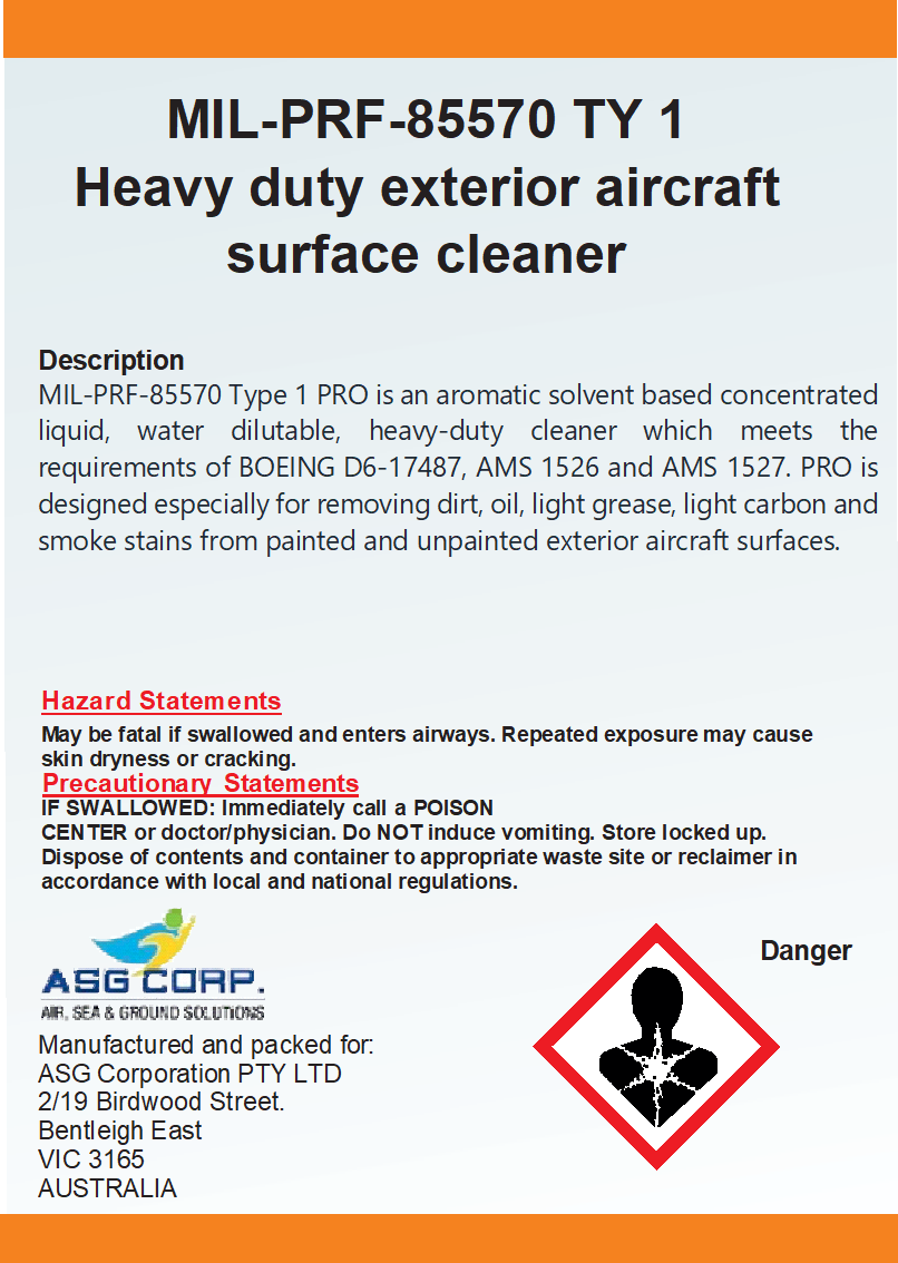 MIL-PRF-85570 TY 1 Heavy duty exterior aircraft surface cleaner (1 Gal